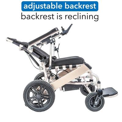 Cina KSMED 601L Electric Portable Reclining Wheelchair with LCD Voice Joystick Controller and Honeycomb Solid Wheel for Disabled in vendita