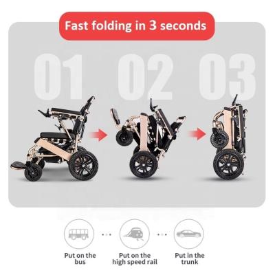 Cina KSM-601L Reclining Remote Electric Wheelchair with Newest LCD Voice Joystick Controller Folding Solid Wheel Electric Wheelchair in vendita