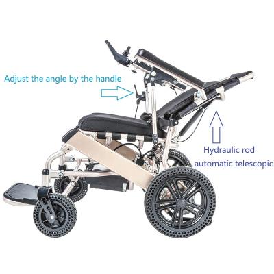 Cina 601L Reclining Wheelchair with LCD Voice Joystick Controller Remote Electric Wheelchair Honeycomb Solid Wheel Power Wheelchair in vendita