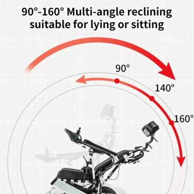 中国 KSM-601 Reclining electric wheelchair for disabled recliner power foldable wheelchair with remote control and latex cushion 販売のため