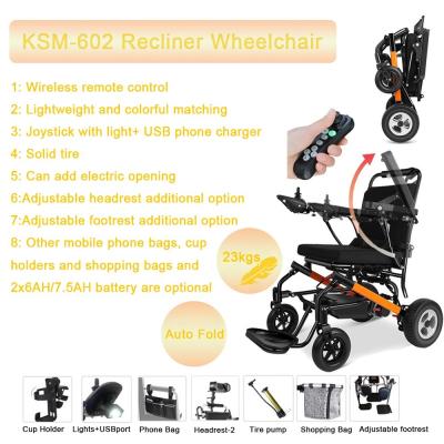 Cina KSMED Lightweight Fashional Motorized Wheelchairs Auto Open and Fold Can Choose Remote Control Foldable Wheelchair Travel in vendita