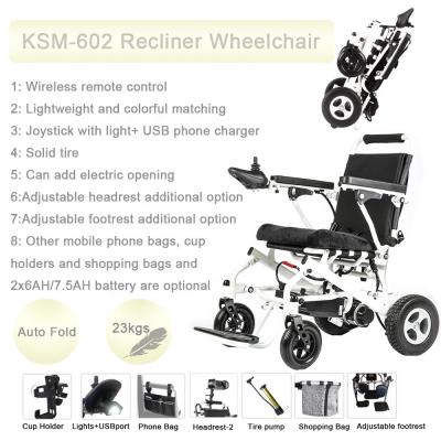 中国 KSM-602 lightweight folding wheelchair small electric wheelchair price with remote control and auto open and fold can choose 販売のため