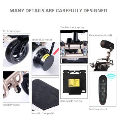 中国 KSM-602 lightweight folding wheelchair small electric wheelchair price with remote control and auto open and fold can choose 販売のため