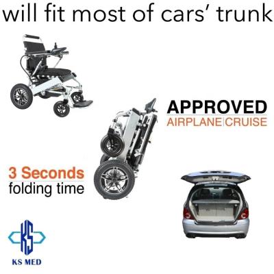 Cina KSM-601P Remote Control with Reclining Backrest Folding Wheelchairs Power Electric Wheel Chair with Widen Seat Width in vendita