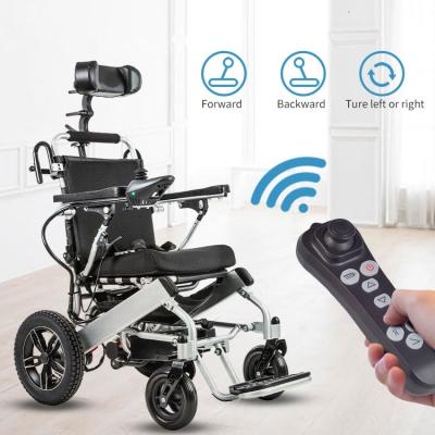 Cina KSM-601P Remote Control with Reclining Backrest Folding Wheelchairs Power Electric Wheel Chair with Widen Seat Width in vendita