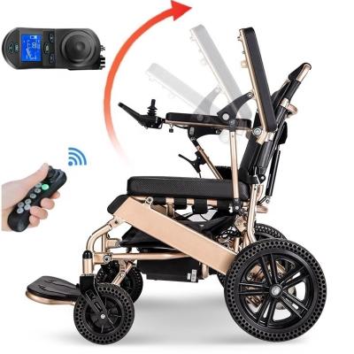 Cina KSM-601L Foldable Motorized Wheelchair Price Remote LCD Voice Joystick Control Reclining Electric Wheelchairs with Solid Wheel in vendita