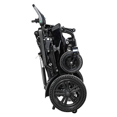 Cina KSM-601L Foldable Lightweight Electric Wheelchair With Recliner Function Portable Aluminum Foldable Power Wheel chair in vendita