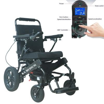 China KSM-601L Remote control wheelchair LCD with voice 360 joystick controller lightweight automatic manual recliner wheelchair à venda