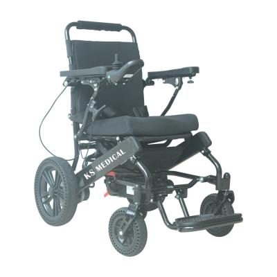 Cina 601L Foldable Motorized Electric Wheelchair Remote Control Power Wheelchair with LCD Voice Joystick Controller and Solid Wheel in vendita