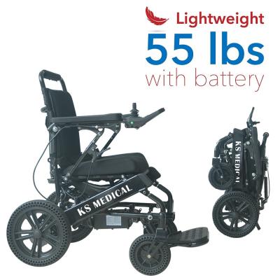 中国 KSM-601L Foldable Power Wheelchair LCD Joystick Controller Remote Control Reclining Electric Wheelchair For Disabled 販売のため