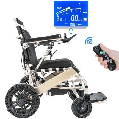 Cina KSM-601L Folding Wireless Remote Control Electric Wheelchair for Disabled Reclining Electric Wheelchairs with LCD Voice Joystick in vendita
