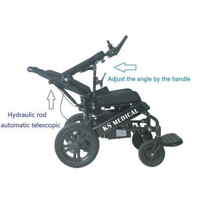 China KSM-601L Folding Electric Wheelchair with LCD Display and Voice Controller Handicapped Power Wheelchair Widen Seat Width 21 inch à venda