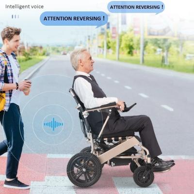 China KSM-601L Folding Electric Wheelchair with LCD Display and Voice Controller Handicapped Power Wheelchair Widen Seat Width 21 inch à venda