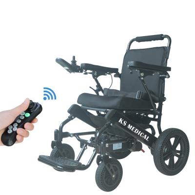 Cina KSM-601L Folding Power Wheelchair with LCD Display and Voice Joystick Controller Handicapped Reclining  Electric Wheelchair in vendita
