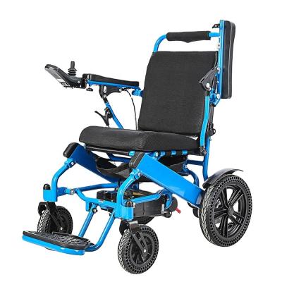 中国 KSM-601L Lightweight folding reclining electric wheelchair LCD voice controller power wheel chair for disabled and elderly 販売のため