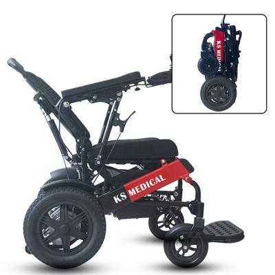 中国 601S Brushless Foldable Electric Wheelchair Electric Wheel Chair Folding Wheelchair Disabled 500W 6AH Li-Bat Airline for Travel 販売のため