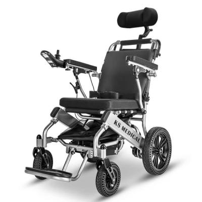 中国 Latest foldable portable electric wheelchair aluminum lightweight folding power wheel chair with lithium battery for disabled 販売のため