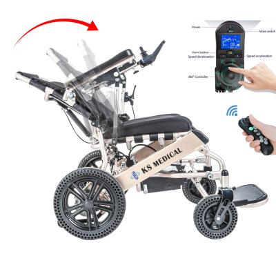 中国 KSM-601L Remote Control Electric Wheelchair for Disabled with LCD Voice Joystick Controller Reclining Electric Wheelchair 販売のため