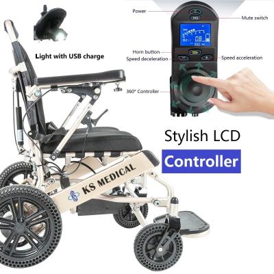 中国 KSM-601L Remote Control Electric Wheelchair for Disabled with LCD Voice Joystick Controller Reclining Electric Wheelchair 販売のため