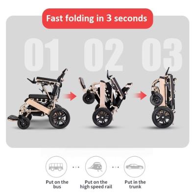 Cina 601L Cheap Price Travel Electric Wheelchair Foldable Newest LCD Joystick Controller Reclining Remote Electric Wheelchair in vendita