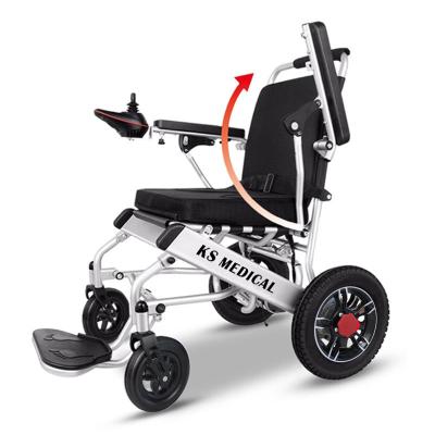 中国 KSM-601 Hot travel wheelchair lightweight electrically foldable electric wheelchair for sale with CE mark 販売のため