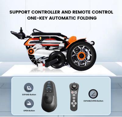 中国 KSM-605 Plus Fully Automatic Folding Remote Controller Lightweight Power Foldable Reclining Electric Wheelchair 販売のため