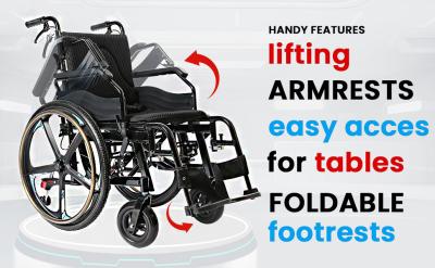 Cina Aluminium Alloy Foldable Lightweight Wheelchair Home Care Wheelchair in vendita