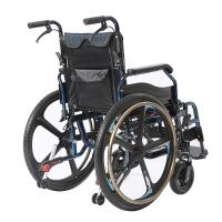 China Aluminum Alloy Manual Foldable Wheelchair 16.8kg 120kg Capacity Quick Remove Wheels Parking Brake for sale