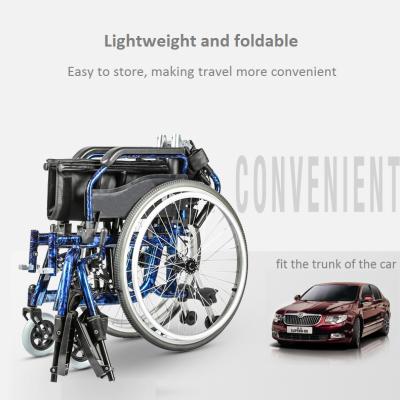 Cina Sport Manual Folding Wheelchair Lightweight Collapsible Portable in vendita
