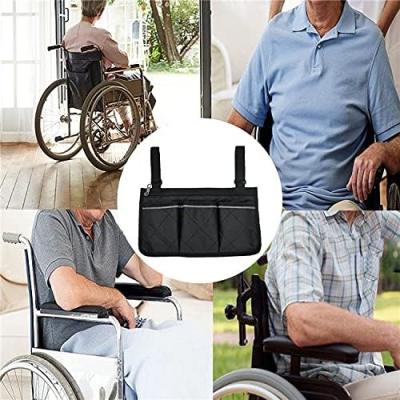Cina Side Organizer Wheelchair Spare Parts Storage Bag Armrest Pouch With Cup Holder in vendita