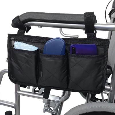 Cina Side Organizer Wheelchair Spare Parts Storage Bag Armrest Pouch With Cup Holder in vendita