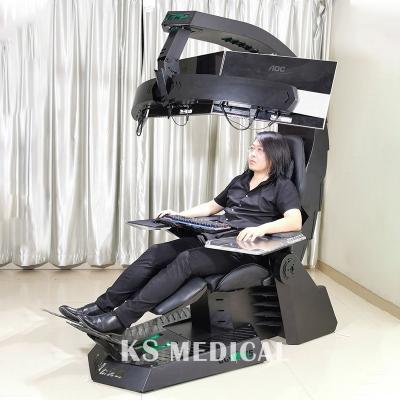 Cina Massage Ergonomic Gaming Chair Heat RGB LED Light Cockpit Chair in vendita