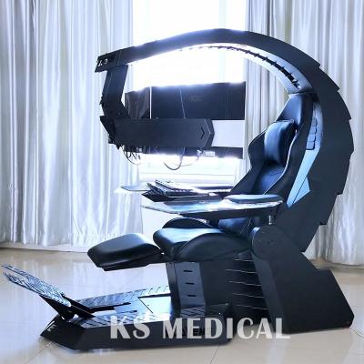 Cina Massage Ergonomic Gaming Chair Heat RGB LED Light Cockpit Chair in vendita