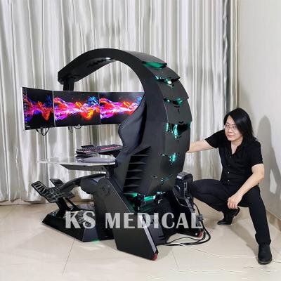 Cina Massage Ergonomic Gaming Chair Heat RGB LED Light Cockpit Chair in vendita