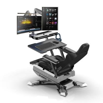 China Fully Recline Computer Gaming Chair Cockpit Desk And Chairs Zero Gravity zu verkaufen