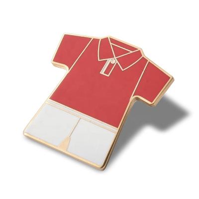 China custom metal soft enamel T-shirt shape lapel pins badge for sale