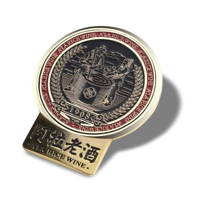 China OEM antique style metal badge| custom logo metal bottom badges pin for souvenir for sale