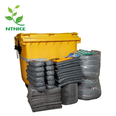 China ISO 9000:2008 100% PP 660L wheelie bin universal Spill Control emergency spill kits for sale