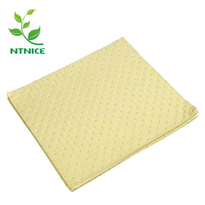 China Yellow 100% polypropylene Spill Control Chemical Haz-chem Absorbent Sorbent Pad (Sheet) for sale