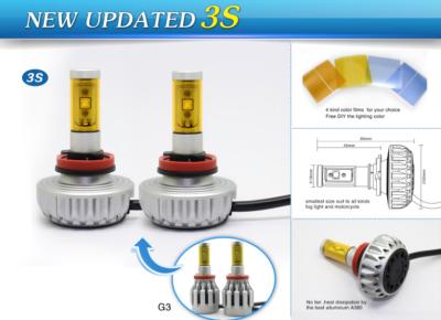 China 3S  Gold  H1,H3,H4,H7,H11,9005,9006 20W-40W Car LED headlights for sale