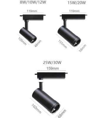 中国 1CCT アルミ合金ランプボディ 10-60度 ズーム可能なレンズ LED焦点ライト トラックライト 販売のため