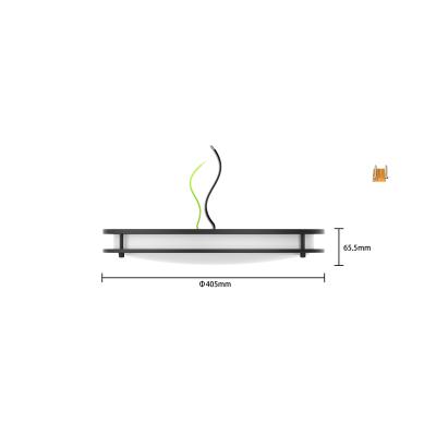 China 120V 25W 5CCT Middelgrootte 16 inch LED Double Ring geïntegreerde plafondlamp CL-B1628 Te koop