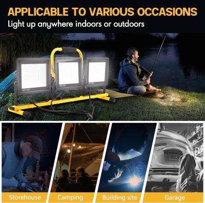 China Adjustable Folding Tripod Stand Work Light with 21000lm Lamp Luminous Flux and 3 Heads for sale