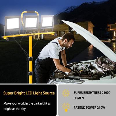 China Adjustable Folding Tripod Stand Work Light with 21000lm Lamp Luminous Flux and 3 Heads for sale