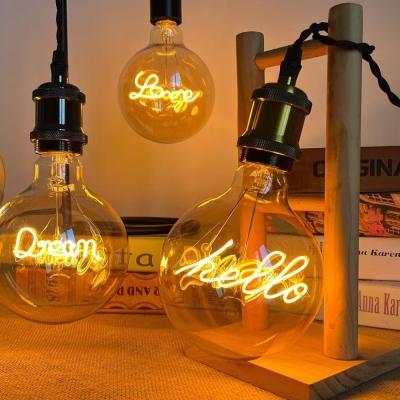 Cina Serie G80/95 Dimmabile LED Decorativo Edison Bulb 4W Glass Clear Amber Base Hotel 1- in vendita