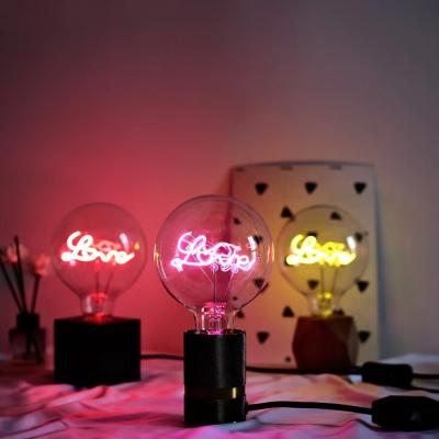 Cina Base della lampadina a filamento LED 4W vetro trasparente Amber G80/95 Serie Dimmabile Ciao Lettera d'amore in vendita
