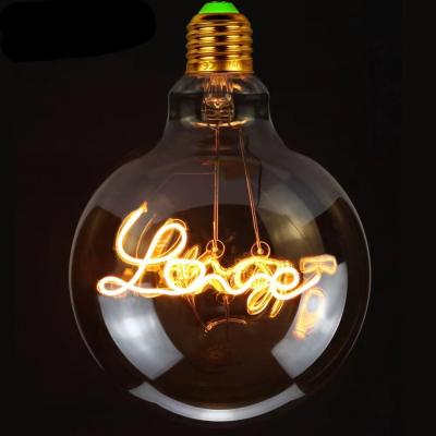 Cina 4W Lampada a filamento a LED dimmabile Serie G125 Ciao Lettera d'amore Base vetro Ambrone chiaro in vendita