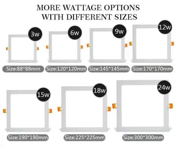 LED Panel Light Square Round 3W 6W 9W 12W 28W 24W Ceiling Light 15000 Hours Lifespan