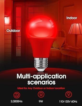 Quality E26 Red LED Bulb A19 9W for Valentine's Day Indoor Porch Thanksgiving Year for sale
