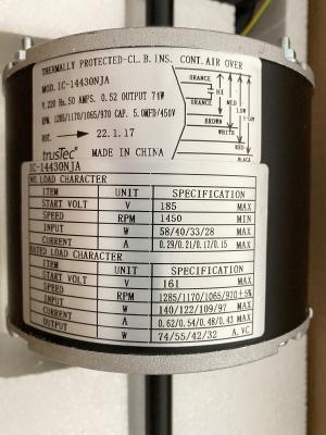 China 220V 74W Multi Speed Fan Coil / Air Conditioner Electric Motor for sale
